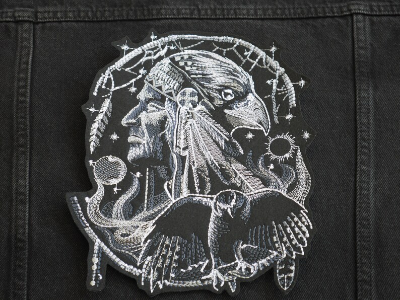 Parche termoadhesivo Atrapasueños, Indio rojo, Cuervo - Etsy España