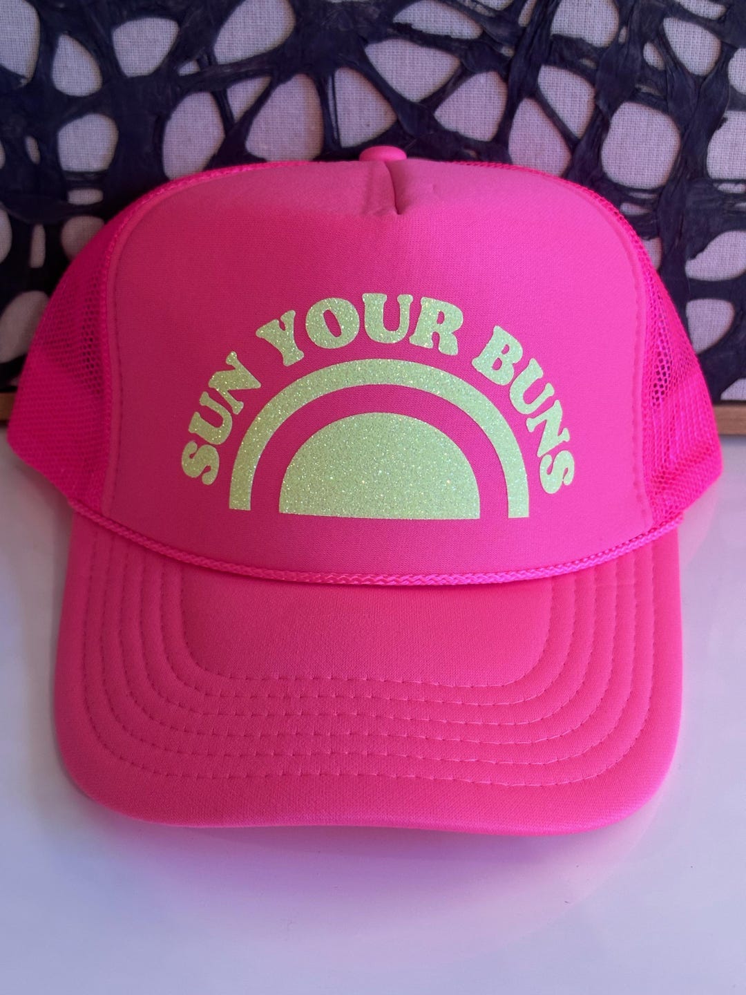 Sun Your Buns - Neon Pink Trucker - Etsy