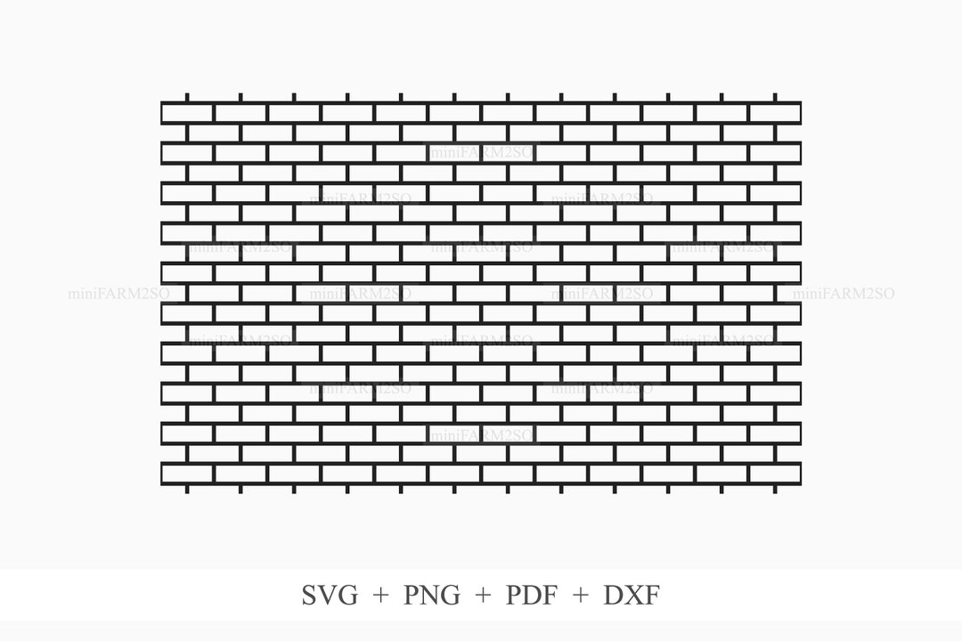 Brick Wall Seamless Pattern Svg, Brick Wall Digital Download Svg Cut ...