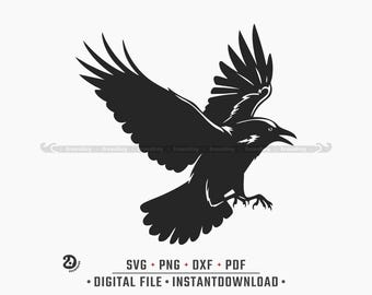 Crow SVG, Laser Cut Files for Cricut, Silhouette, DXF, Pdf, PNG ...