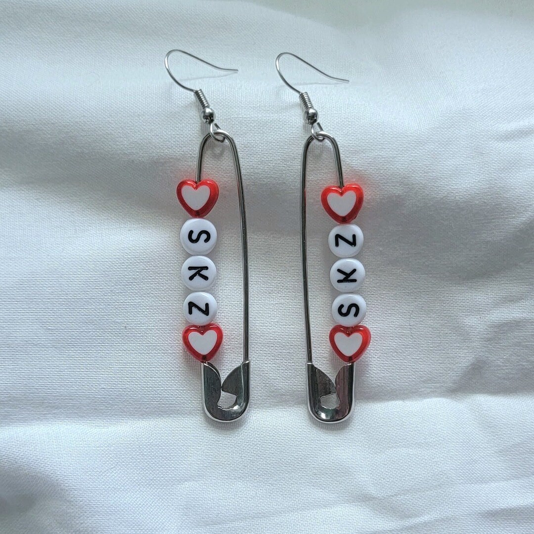 K-pop Group Stray Kids Safety Pin Dangle Earrings - Etsy