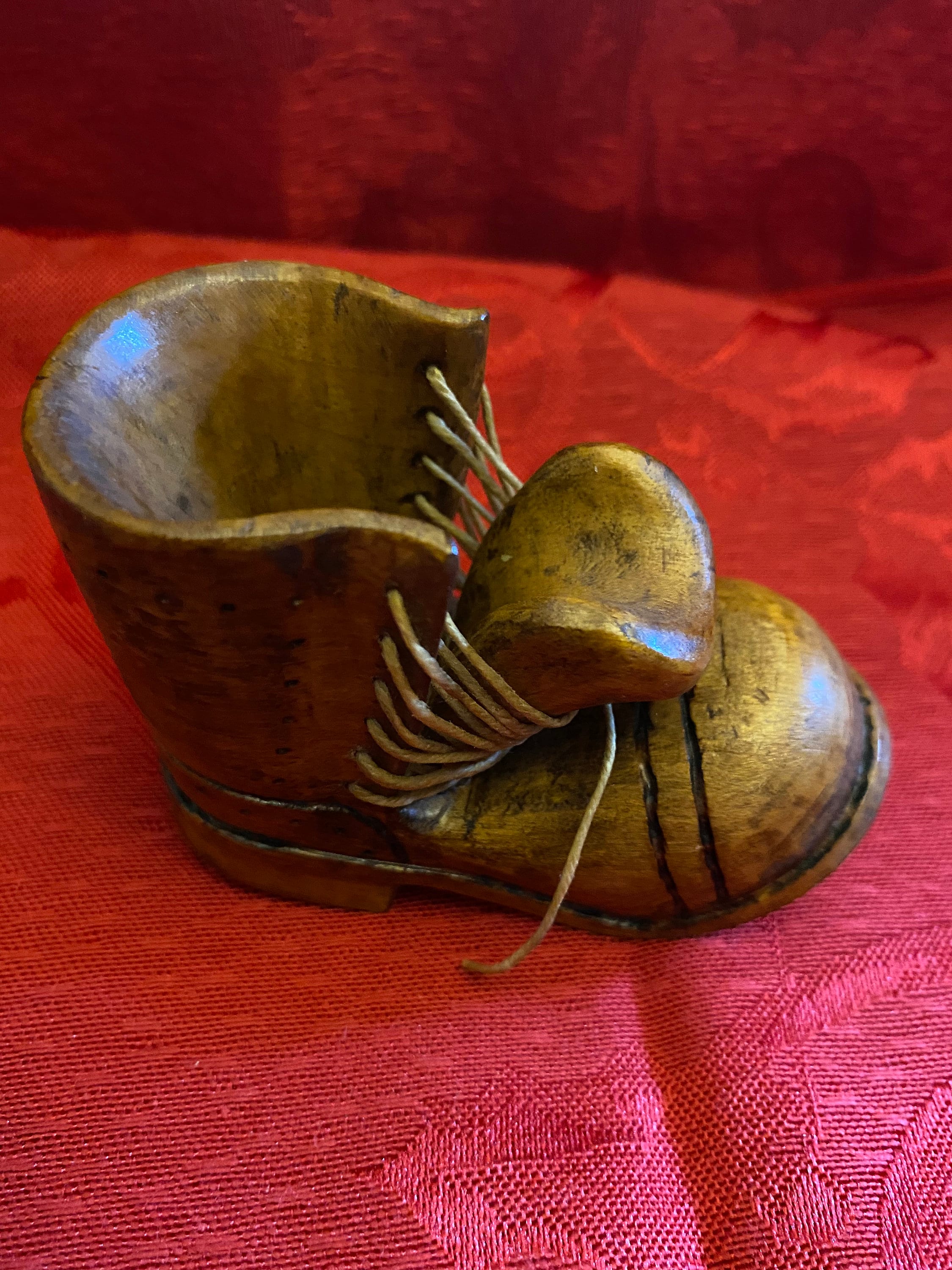 American Folk Art Carving Boot Sculpture - Etsy