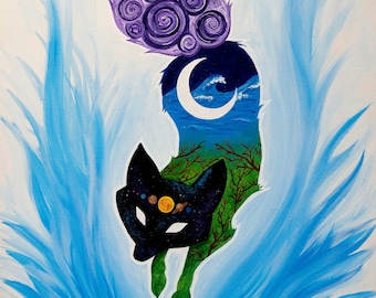 Elemental Fox Art Print | Fantasy Magic - Etsy