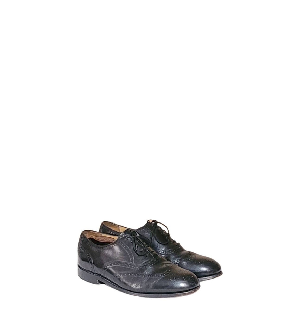 Vintage Men Black Leather Wingtip Shoes by Bostonian Size 8.5eee/men ...