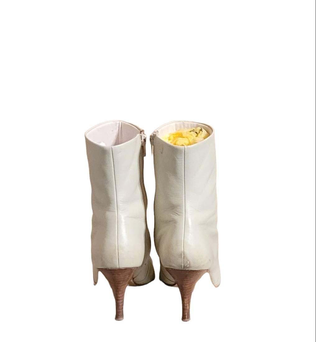 Vintage Women Leather Cream Color Ankle Boots by Wallis Size - Etsy