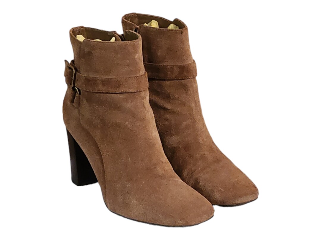Women Vintage Suede Light Brown Ankle Boots by Johnston and Murphy Size ...