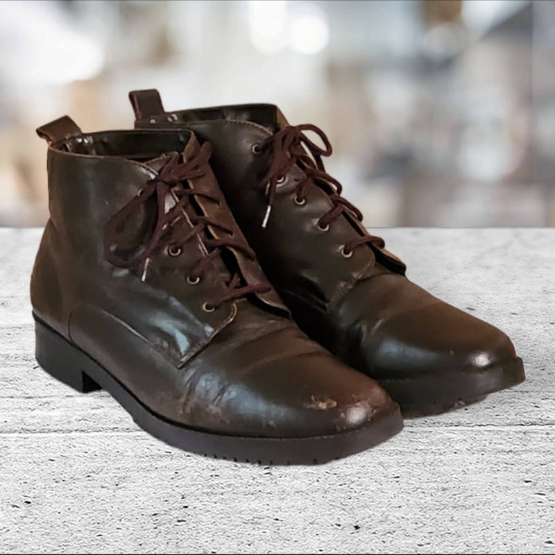 Brown Lace up Boots - Etsy