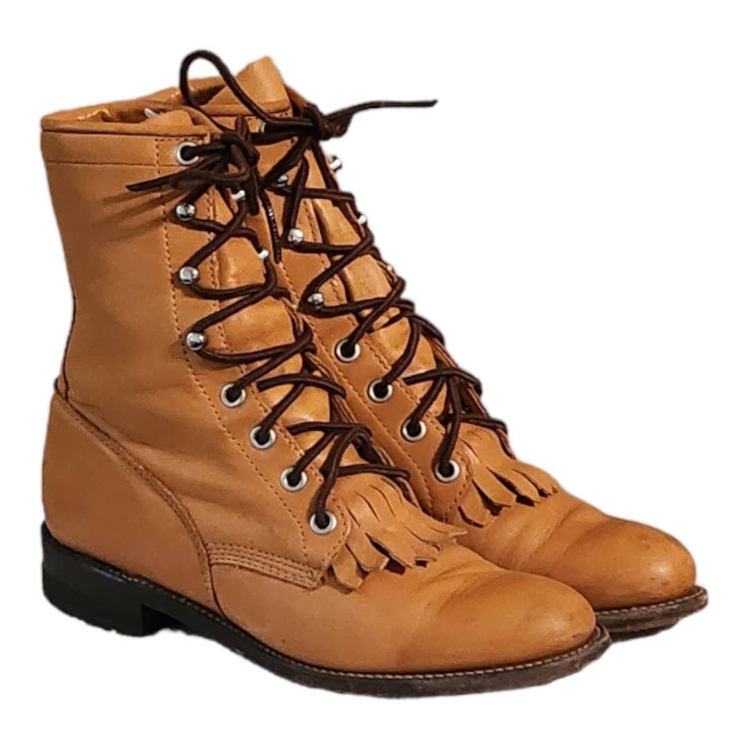 Women's Double H Packer Lace Up Ankle Paddock Boots, Brown, 47% OFF