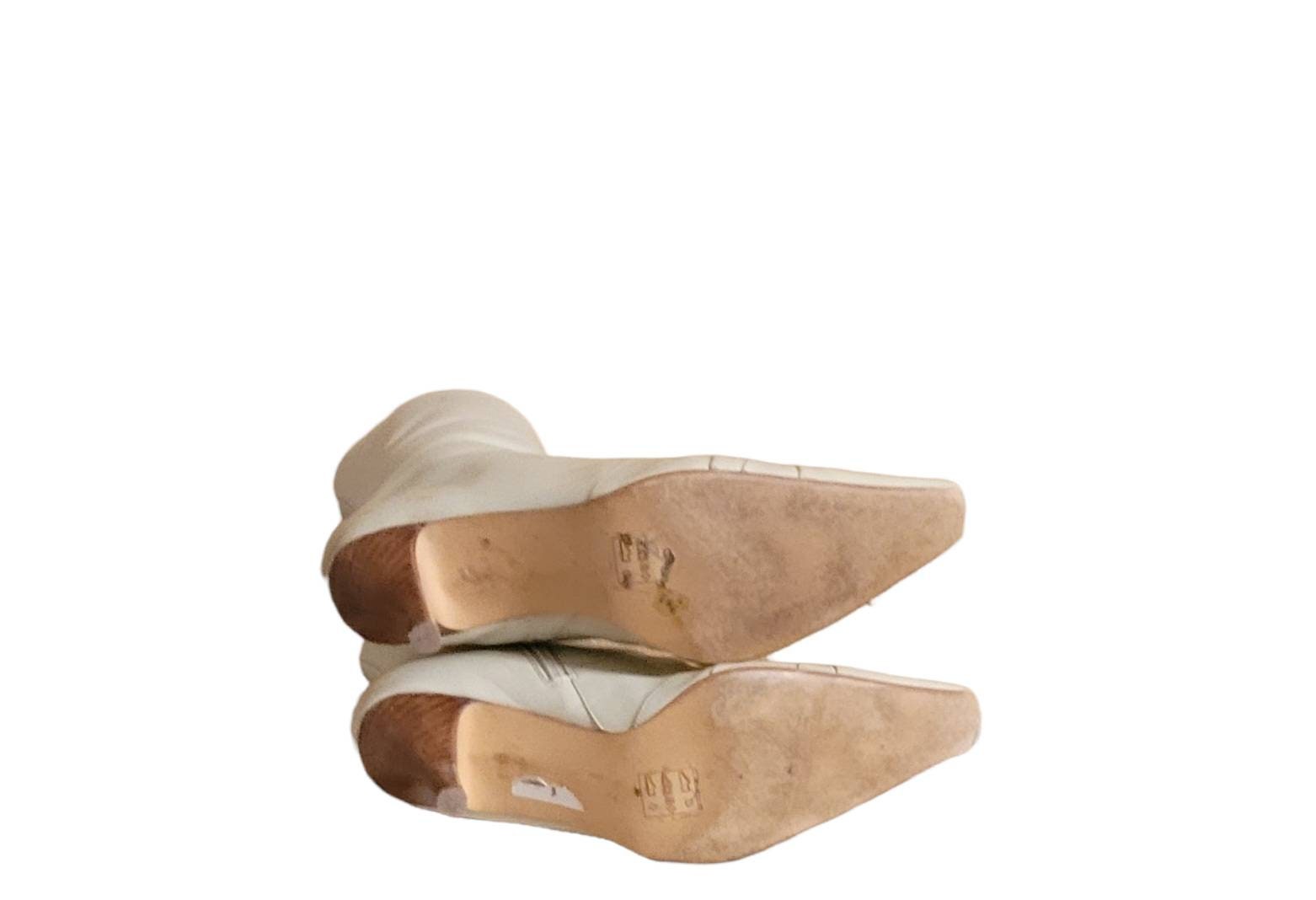 Vintage Women Leather Cream Color Ankle Boots by Wallis Size - Etsy