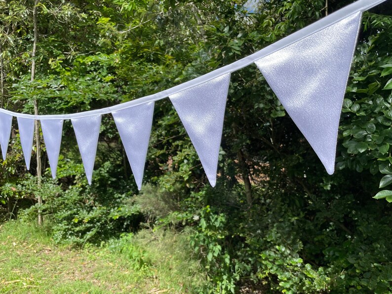 White Satin Wedding Bunting - Etsy