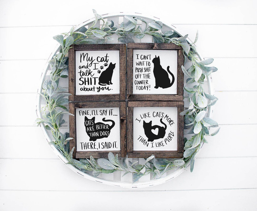 Cat / Kitten Farmhouse Style Wood Sign / Small Wood Decor / Wall Decor ...