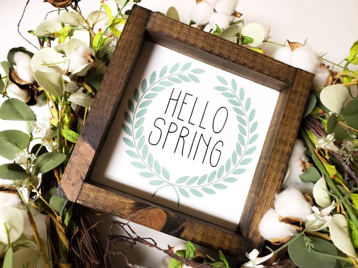 Hello Spring Small Farmhouse Wood Sign / Mini Sign / 6x6 / Coffee Bar ...
