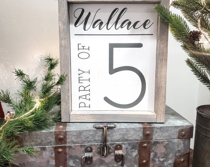 Custom Family Name Sign Party of Sign Wood Sign Home - Etsy