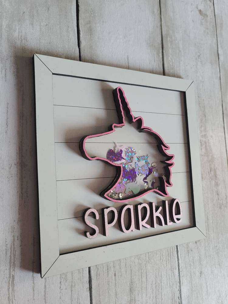 Unicorn Shaker Sign, Nursery Unicorn Wall Art, Unicorn Nursery Decor ...