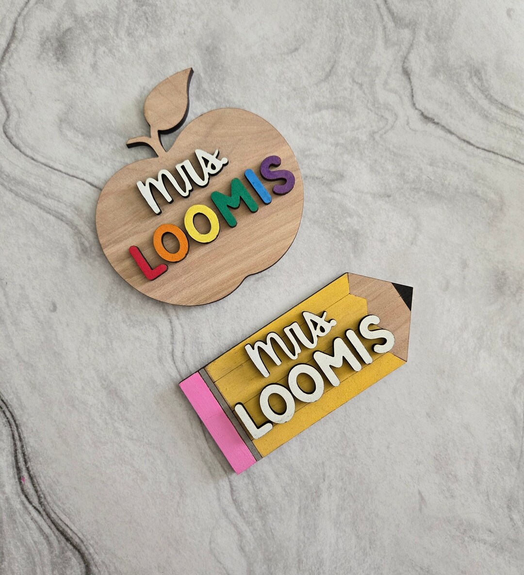 Custom Teacher Magnet, Personalized Teacher Apple Pencil Gift, First ...
