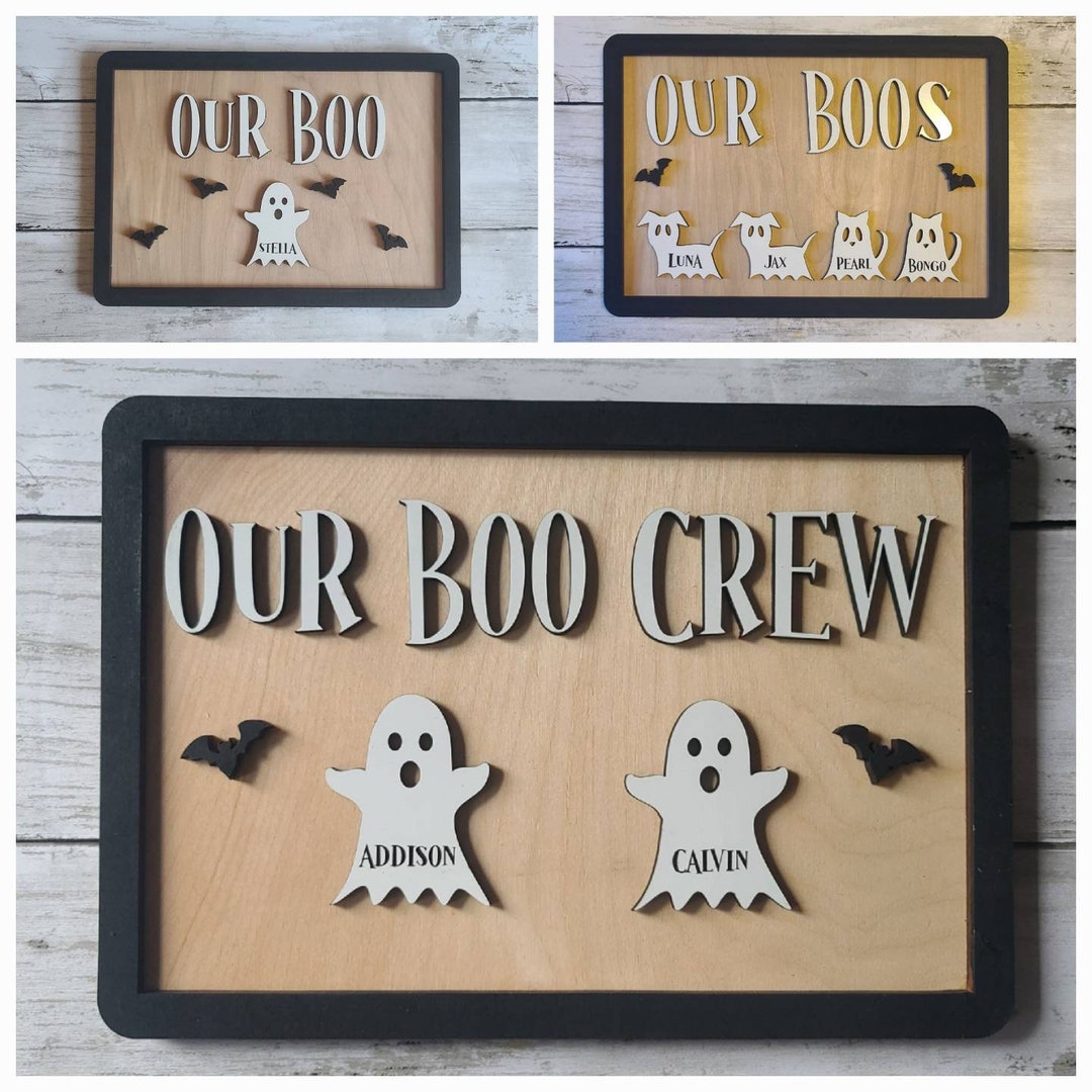 Personalized Our Boo Halloween Ghost Sign, Personalized Our Boo Crew ...