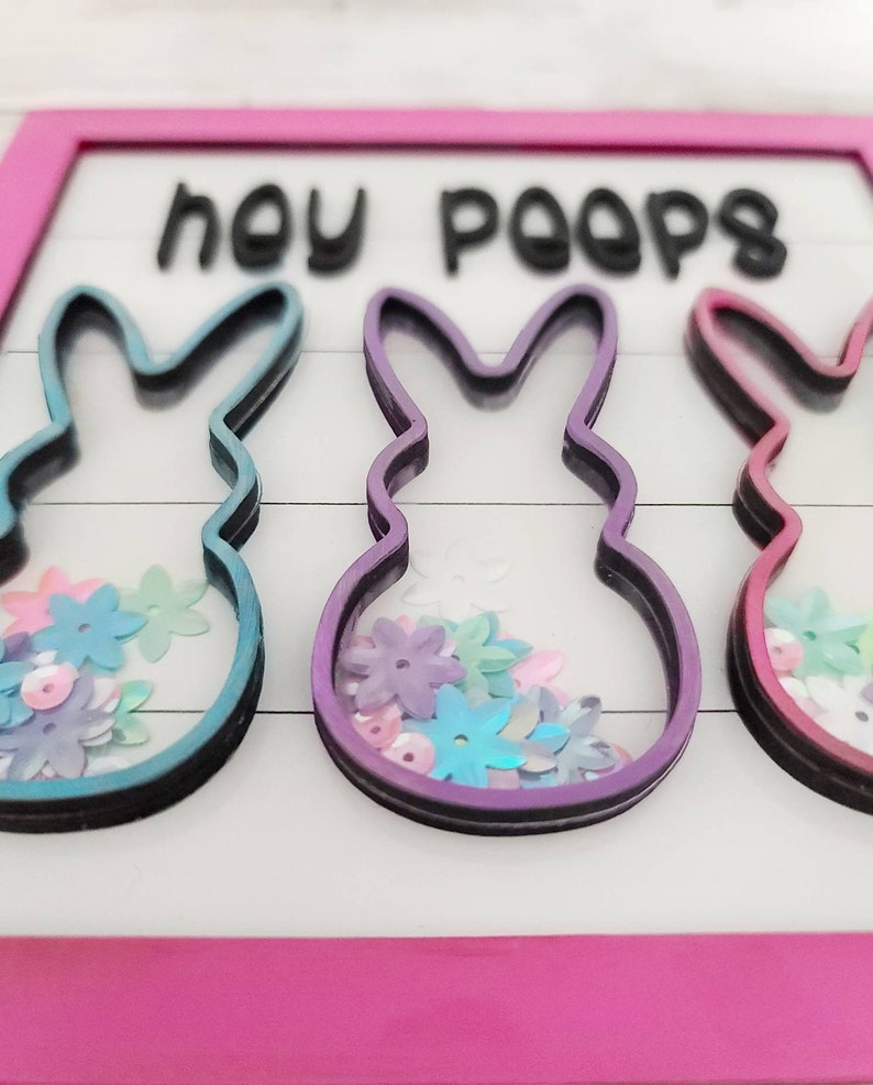 Hey Peeps Easter Shaker Sign - Etsy