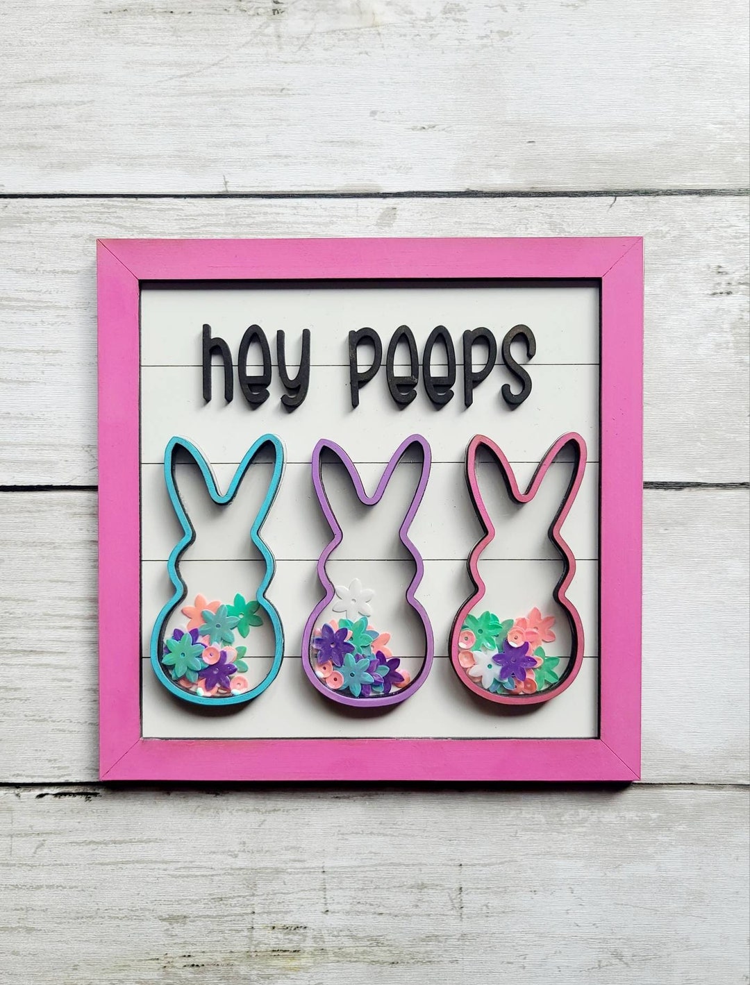 Hey Peeps Easter Shaker Sign - Etsy