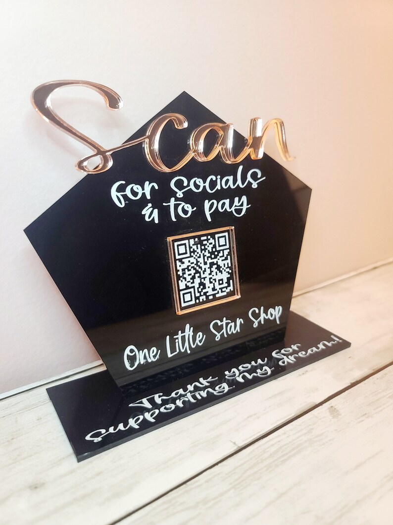 Scan to Pay Social Sign Scan to Socials Sign Small Business - Etsy