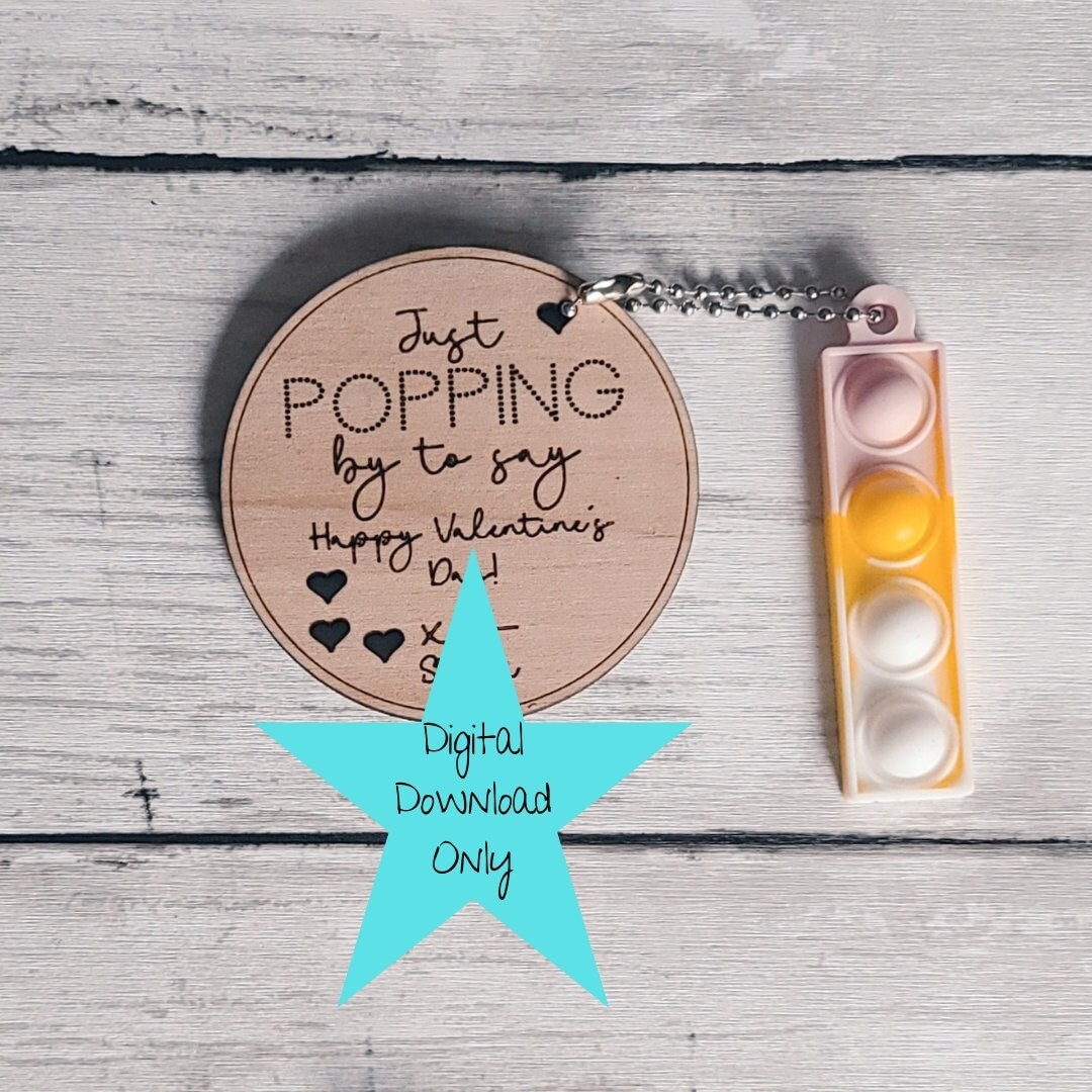 Just Popping by to Say Happy Valentine's Day Fidget Pop Toy Tag SVG ...