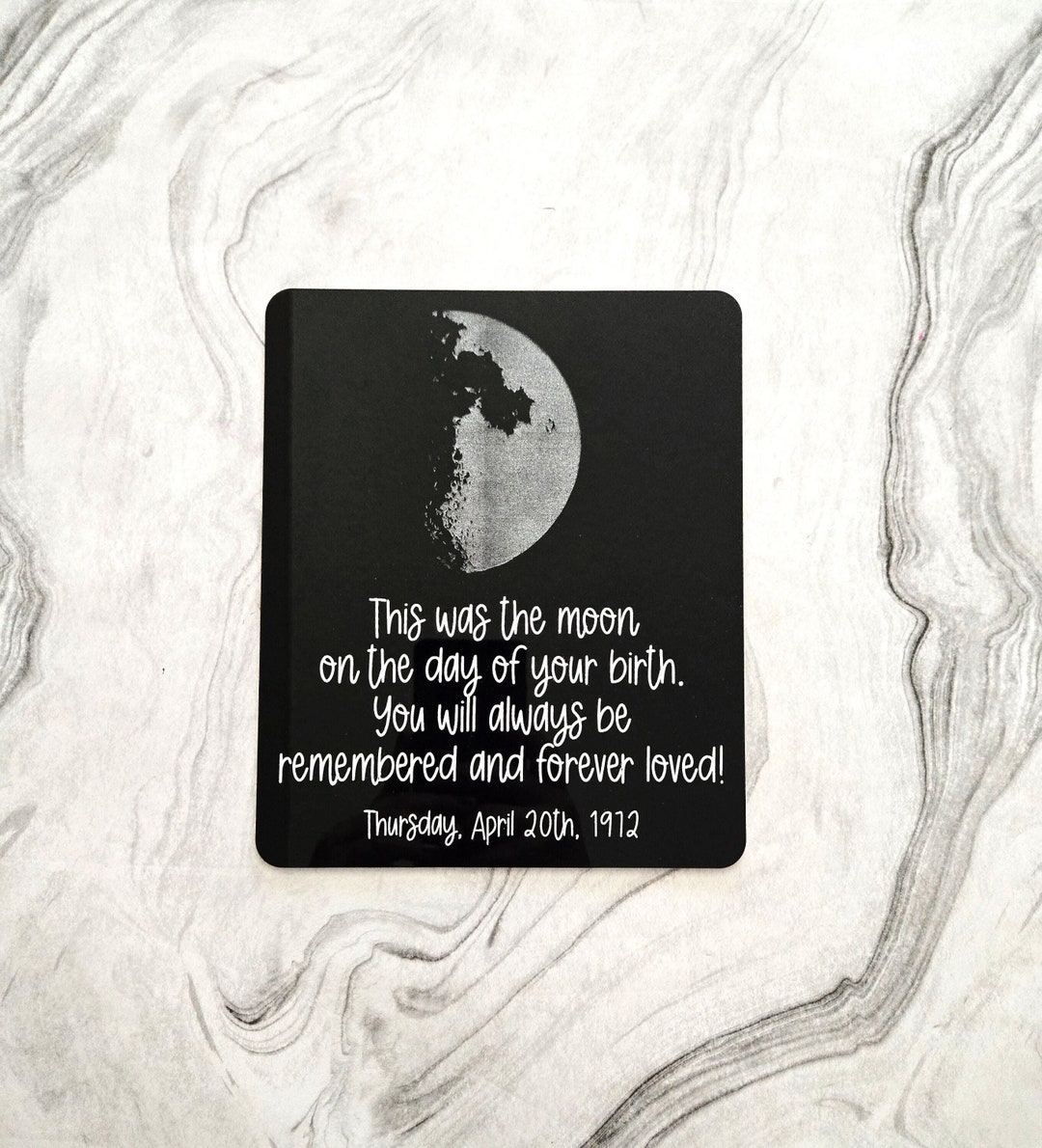 Custom Memorial Moon Phase Wall Art, Memorial Gift, Moon Lunar Phase ...