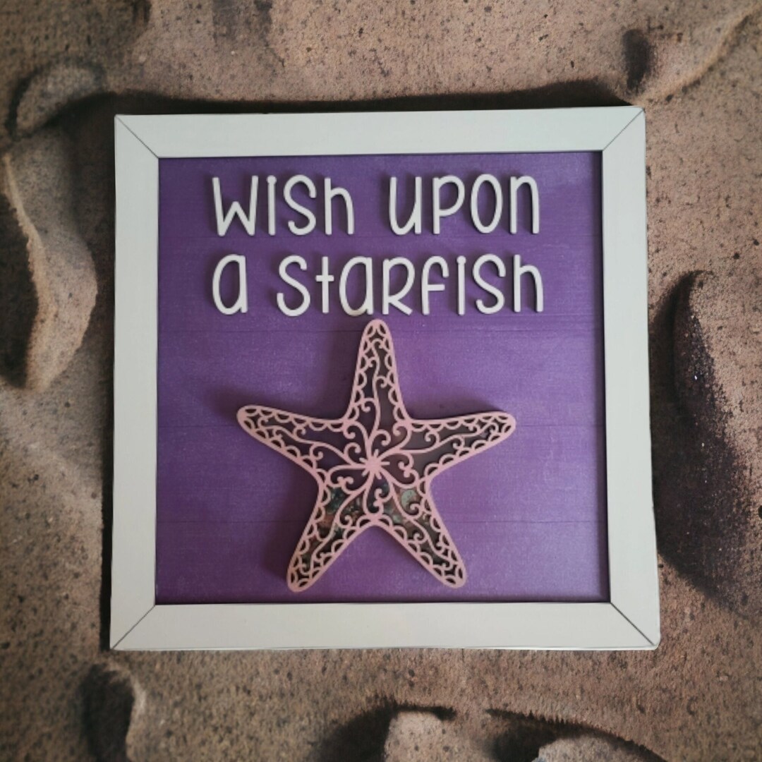 Wish Upon a Starfish Sign, Starfish Shaker Sign, Nursery Starfish Wall ...