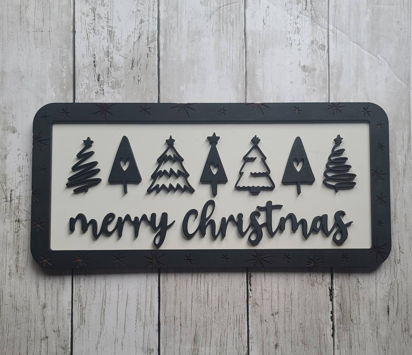 Merry Christmas Decorative Tree Sign Farmhouse Christmas Tree - Etsy