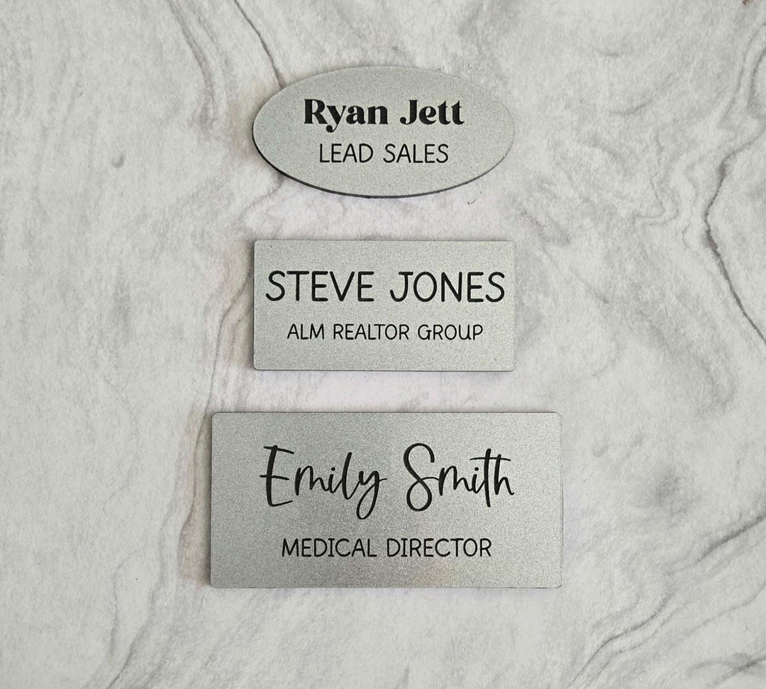 Acrylic Name Tag With Magnetic Holder, Personalized Business Name Tag ...