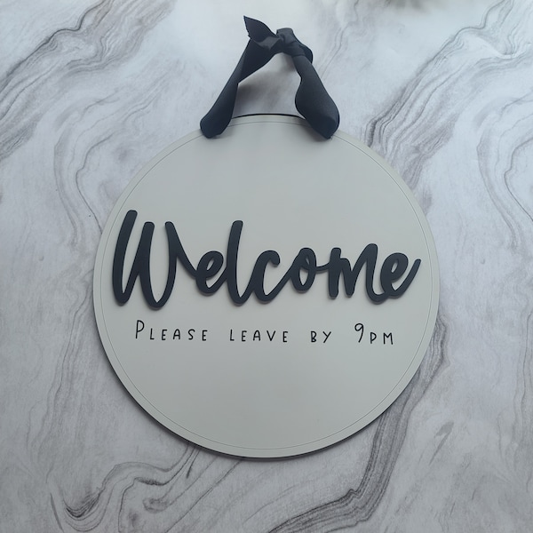 Please Leave by 9 Pm Sign - Etsy