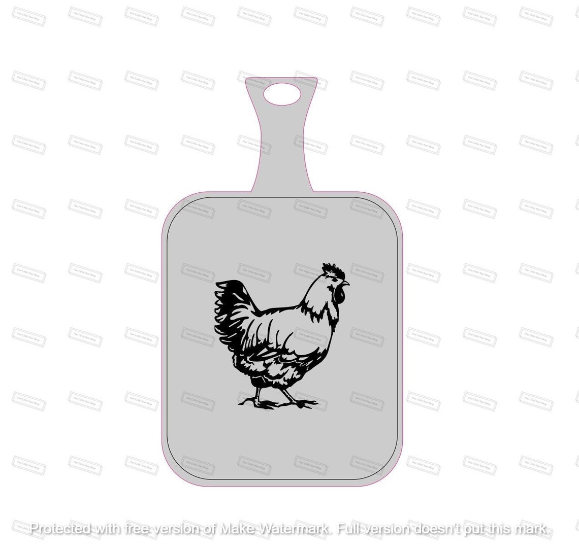 Chicken Cutting Board SVG- Chicken Cutting Board Glowforge File ...