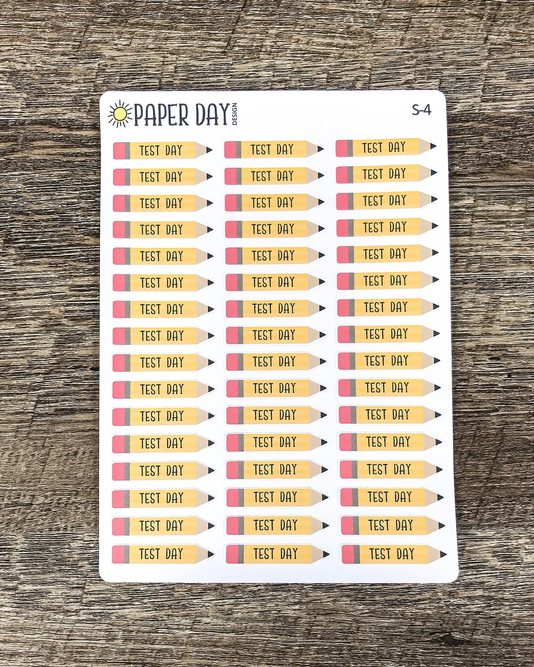 TEST DAY Pencil Label Sticker for Planner Journal or Calendar // S-4 - Etsy