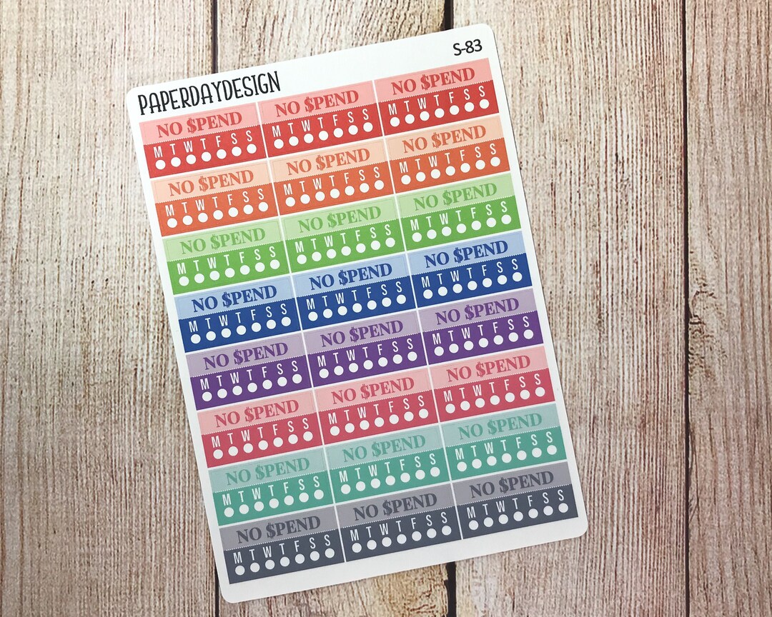 NO SPEND Weekly Budget Tracker Sticker for Planner or Calendar *more ...