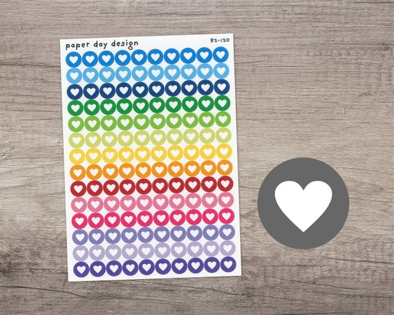 HEART Round Icon Planner / Calendar Stickers R2-120 | Etsy