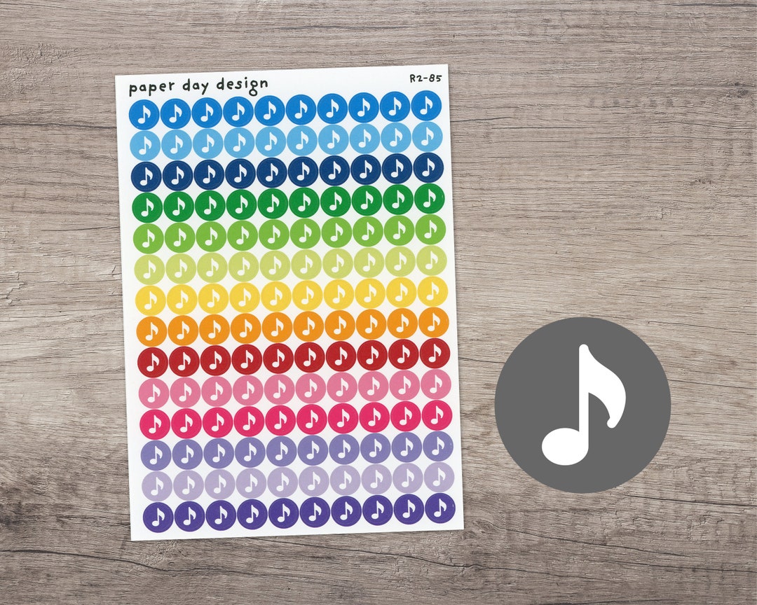 MUSIC NOTE Round Icon Planner / Calendar Stickers [R2-85] - Etsy
