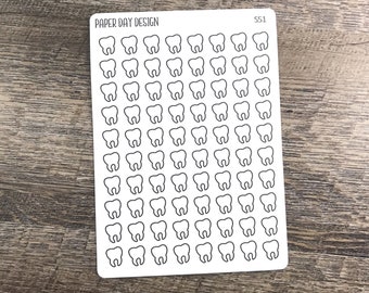 Tooth Planner Stickers Functional Icon Dentist Appointment - Etsy