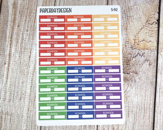 Paper & Party Supplies Paper SCHOOL SCHEDULE Label Sticker for Planner ...