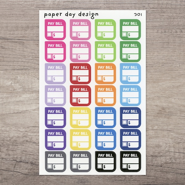 Bill Pay Stickers - Etsy