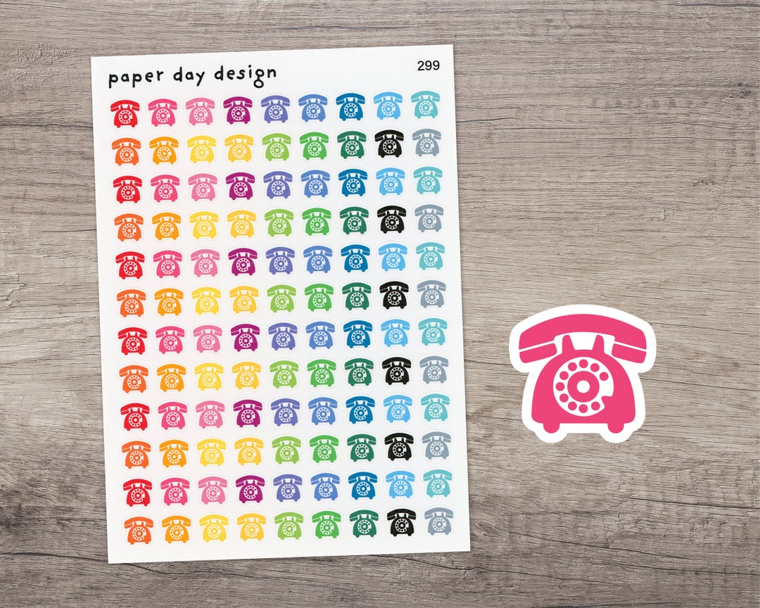 Retro Telephone Stickers for Planner or Calendar [299] - Etsy