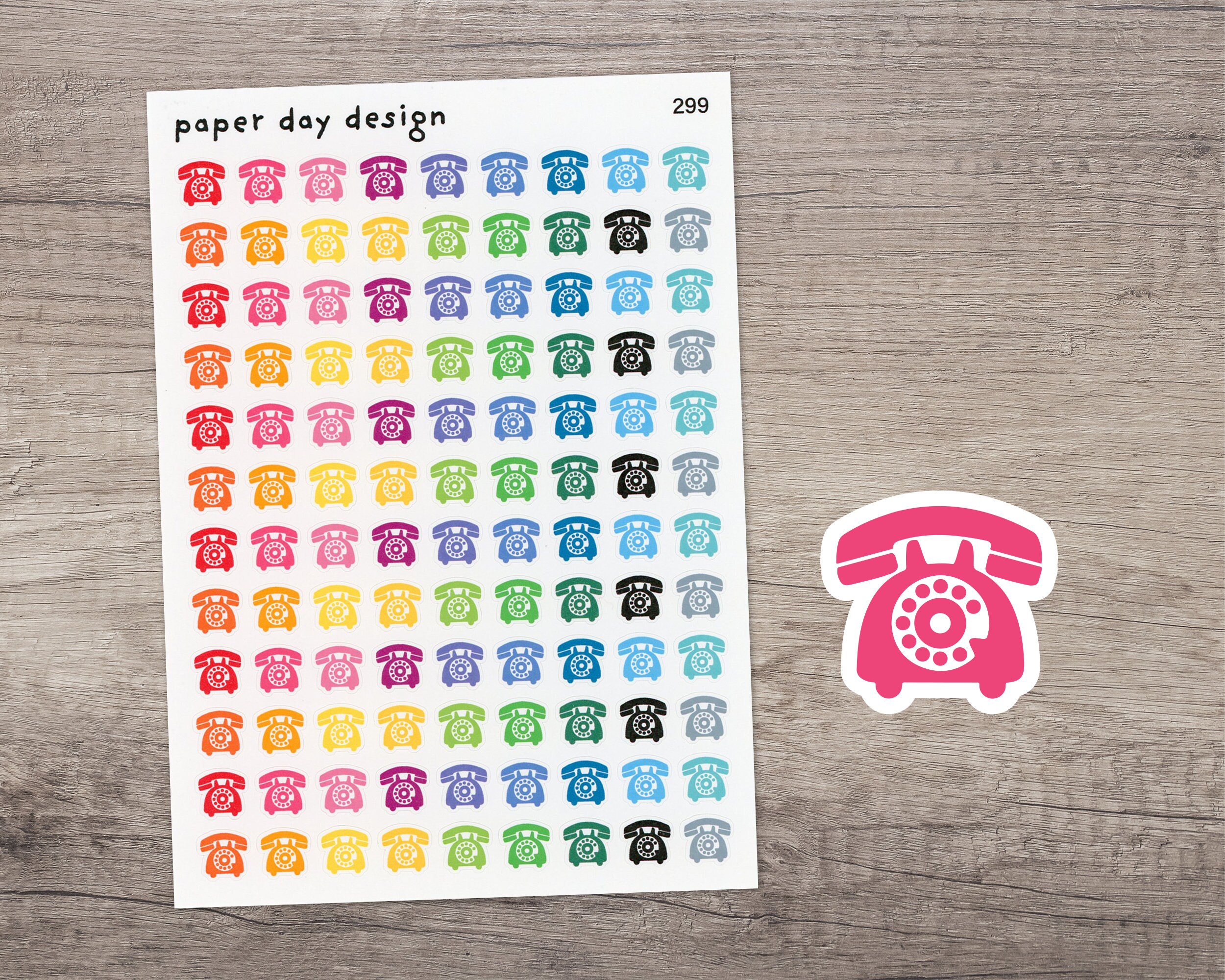 Retro Telephone Stickers for Planner or Calendar 299 - Etsy