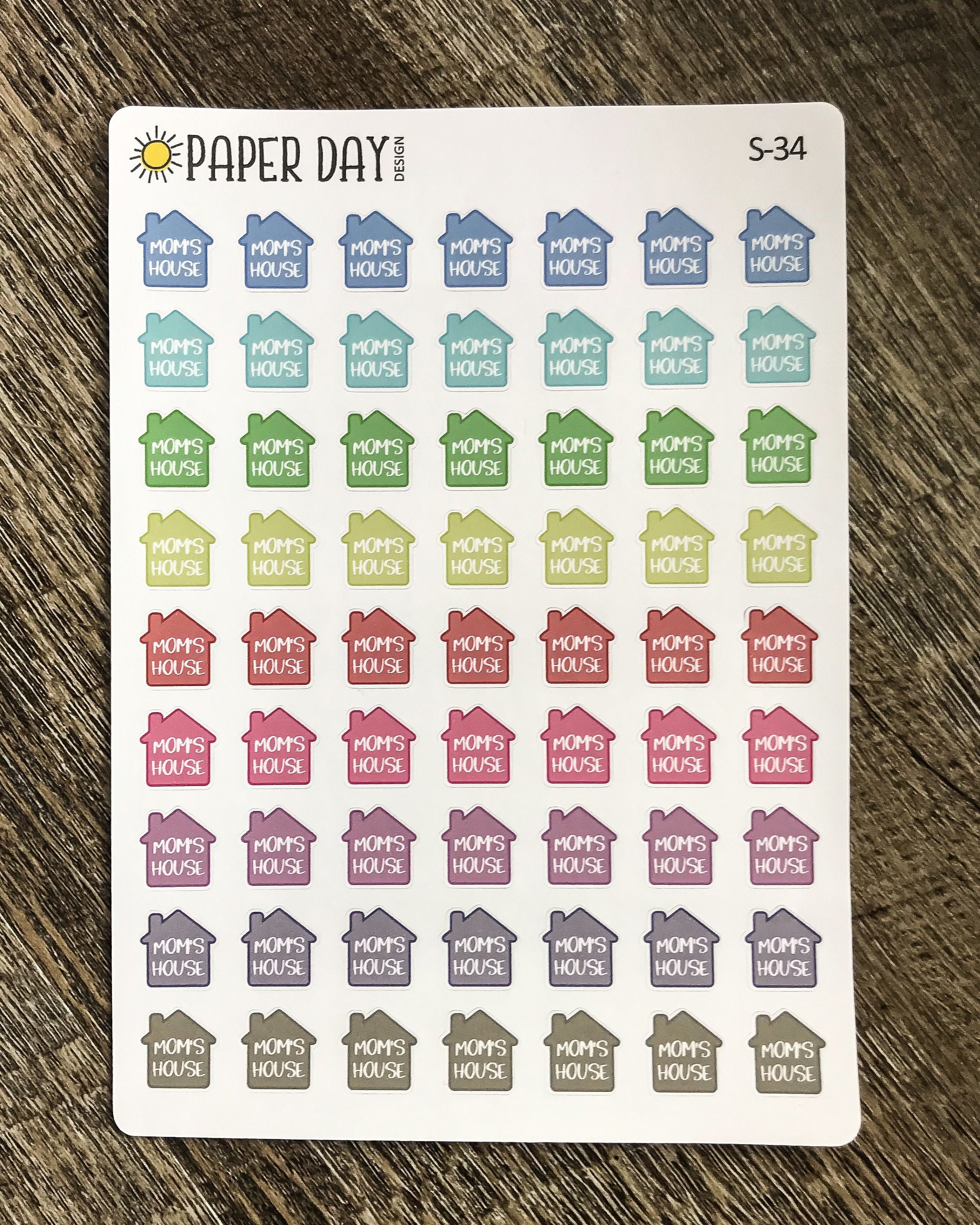 Mom's House Icon Stickers for Planners or Calendars White - Etsy