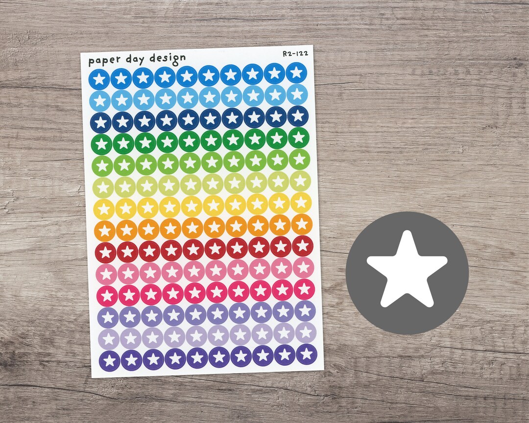 STAR Round Icon Planner / Calendar Stickers [R2-122] - Etsy