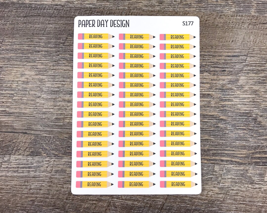 READING Pencil Label Stickers for Planners or Calendars [S177] - Etsy