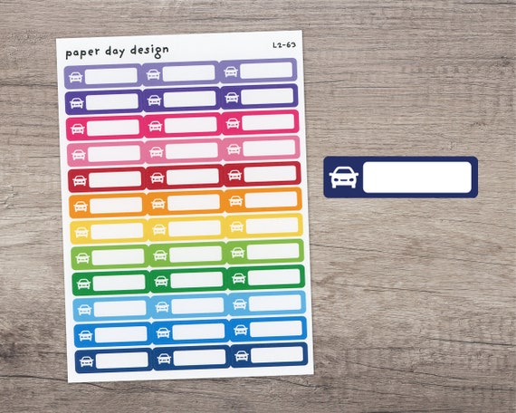 CAR Icon Label Planner / Calendar Stickers L2-63 - Etsy