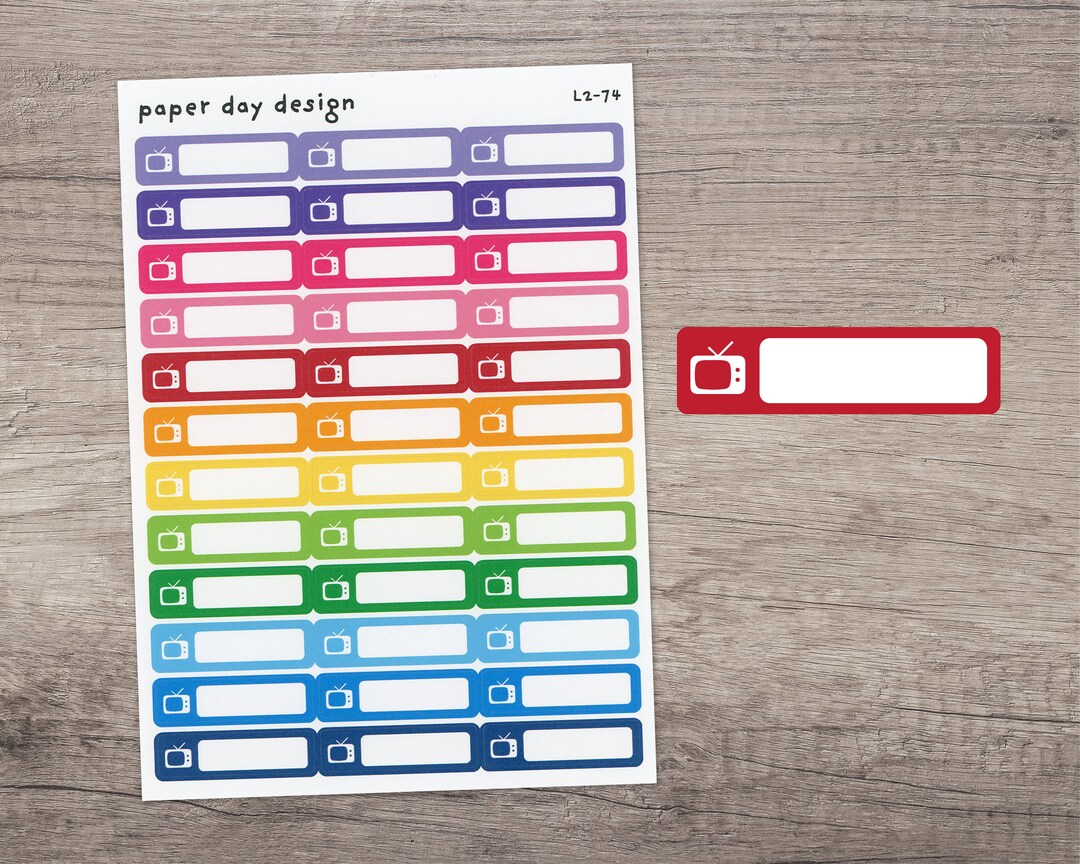 TELEVISION Icon Label Planner / Calendar Stickers [L2-74] - Etsy