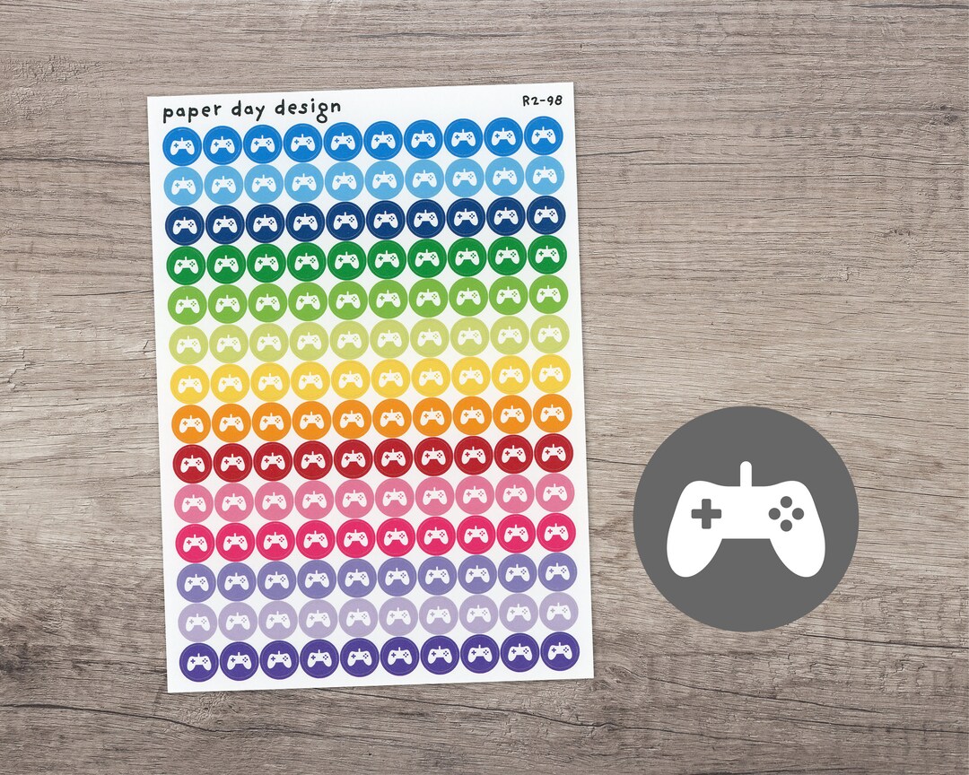 GAMING CONTROLLER Round Icon Planner / Calendar Stickers R2-98 - Etsy