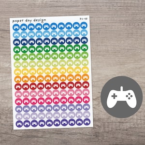 GAMING CONTROLLER Round Icon Planner / Calendar Stickers R2-98 - Etsy