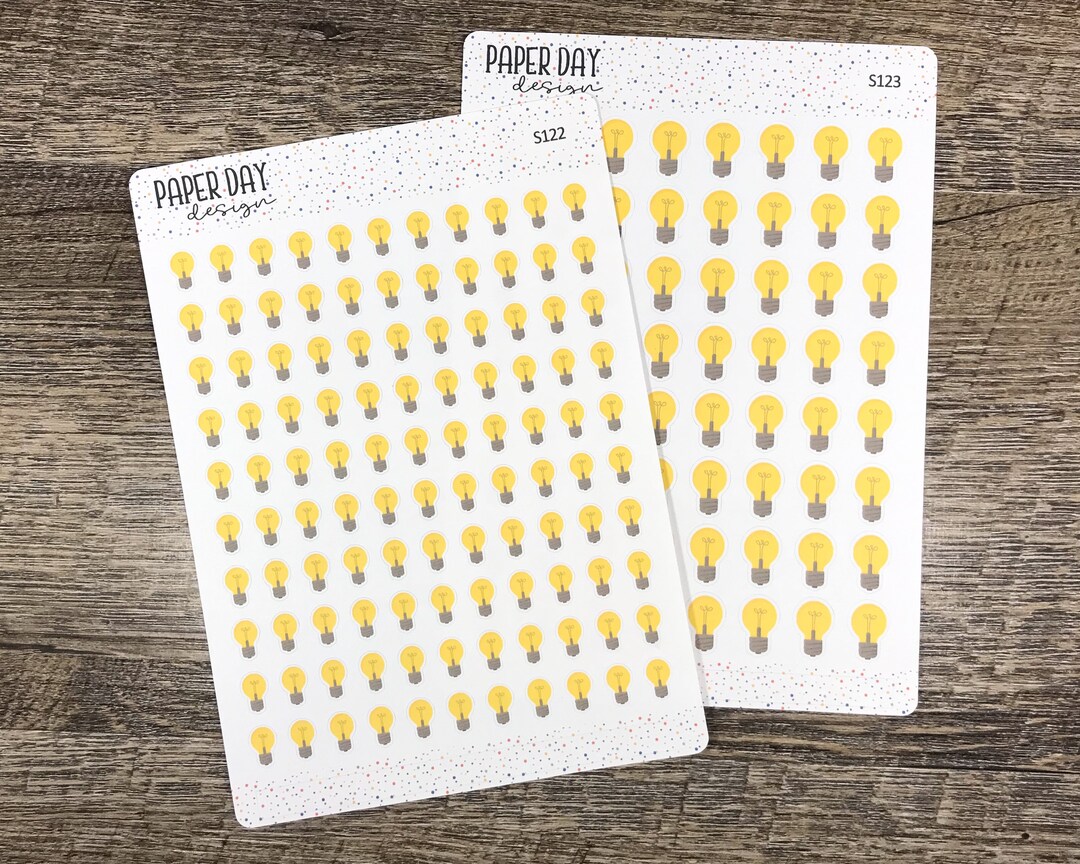 LIGHT BULB Stickers for Planners or Calendars S122/S123 - Etsy