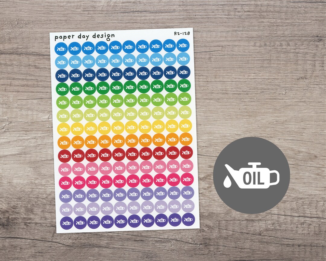 OIL CHANGE Round Icon Planner / Calendar Stickers [R2-128] - Etsy