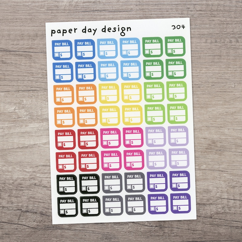 Bill Pay Stickers - Etsy
