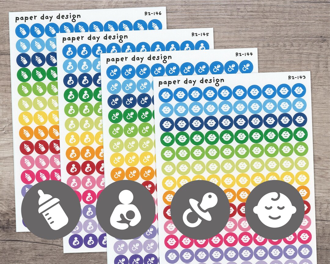 Baby and Infant Themed Round Icon Stickers for Planners or Calendars ...